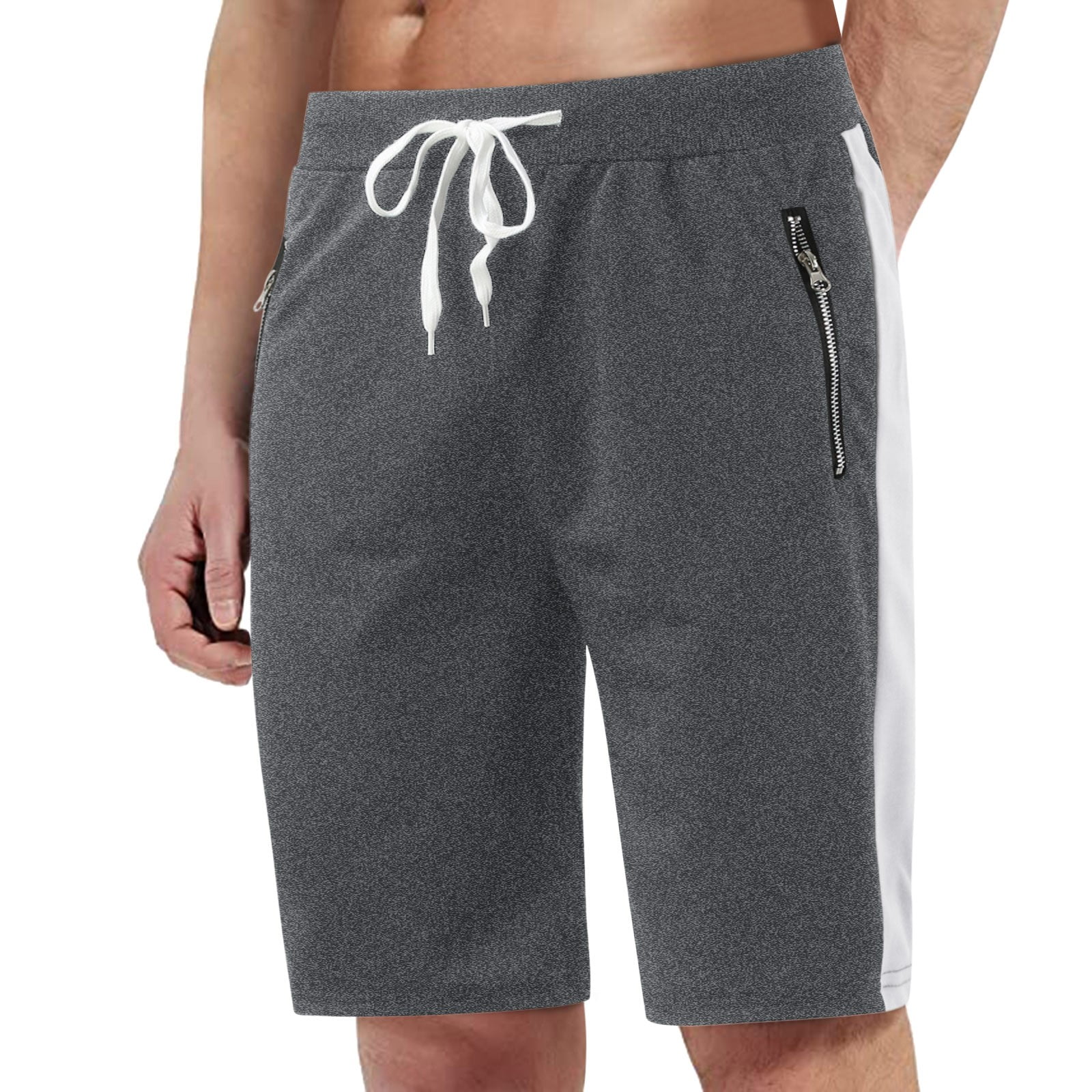 Ramiter Workout Shorts Men Men's Sweatpants with Zipper Pockets Tapered ...