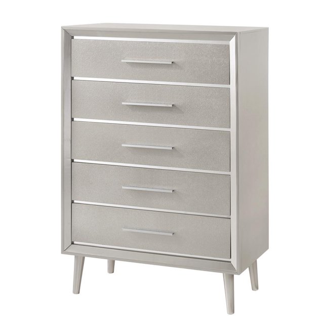 Ramon 5-drawer Chest Metallic Sterling - Walmart.com
