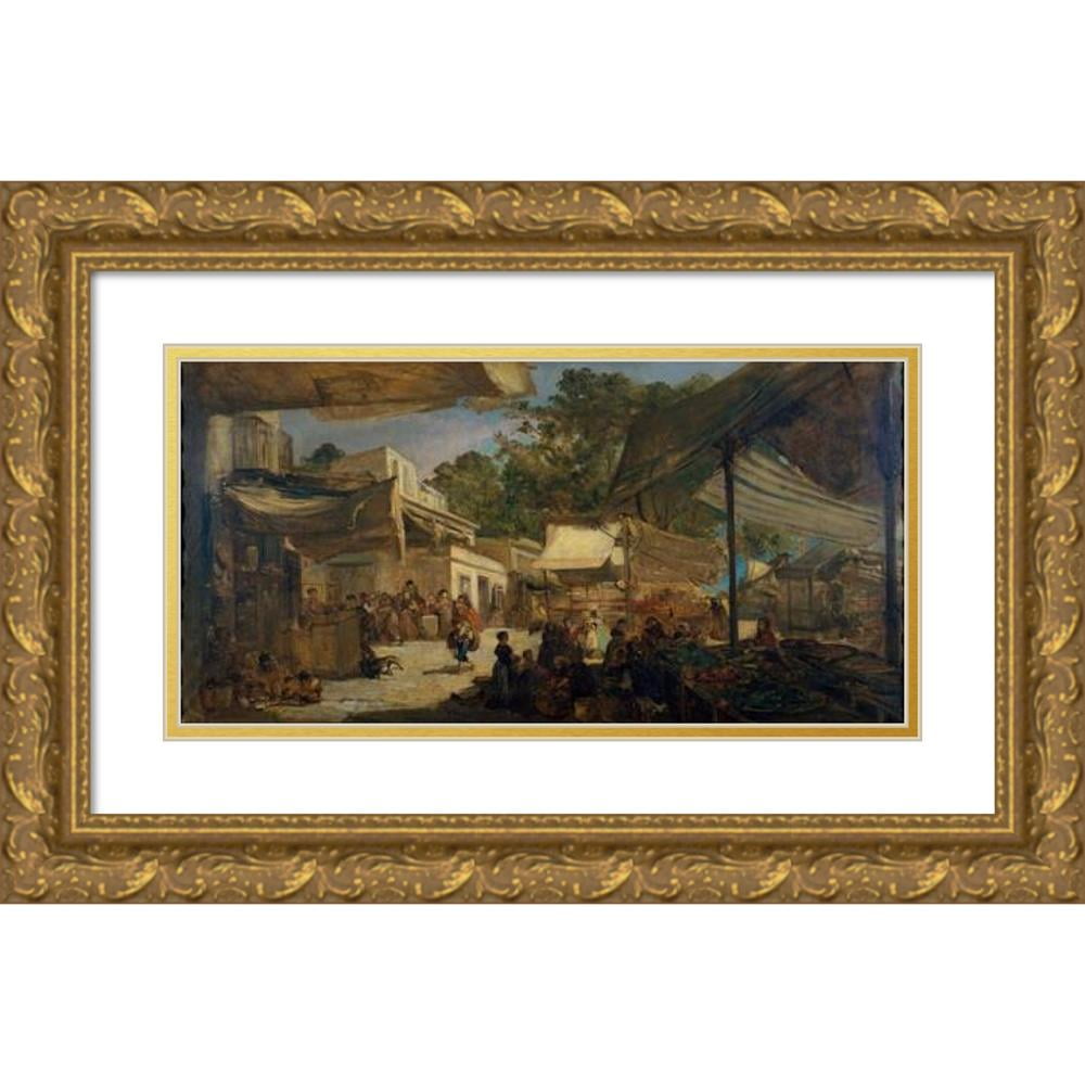 Ramon Martí i Alsina 18x11 Gold Ornate Wood Frame and Double Matted ...