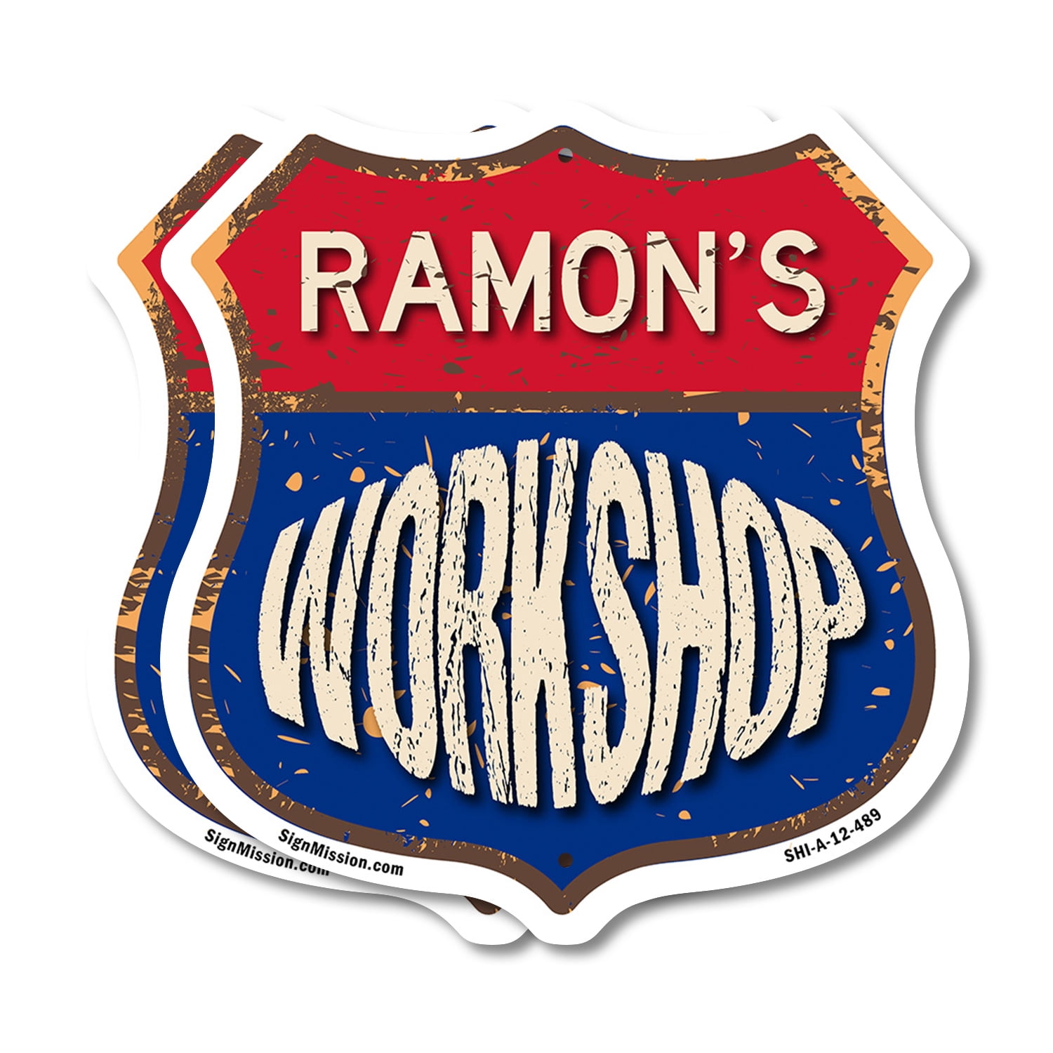 Ramon's Workshop (2 Pack) 12 inch X 12 inch Shield Shaped Commercial ...