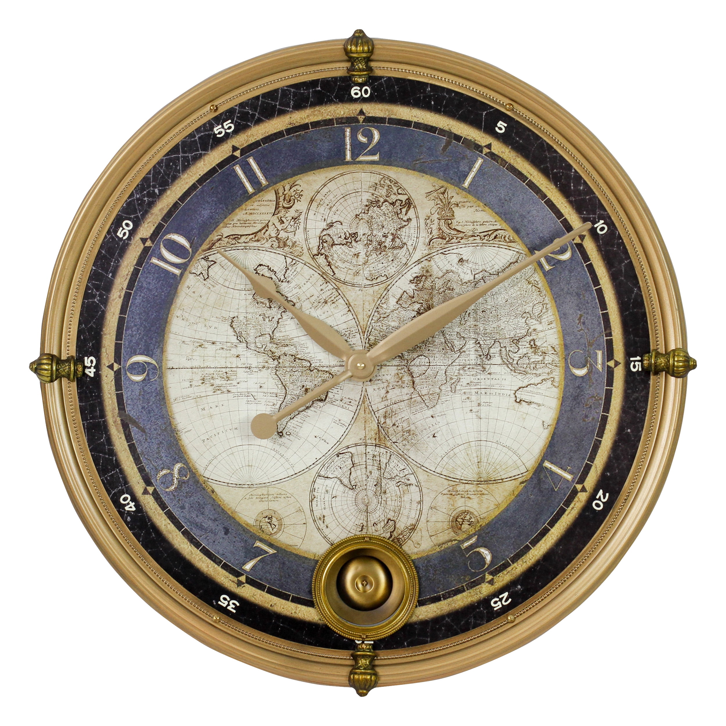Ramona Old Map Wall Clock - Walmart.com