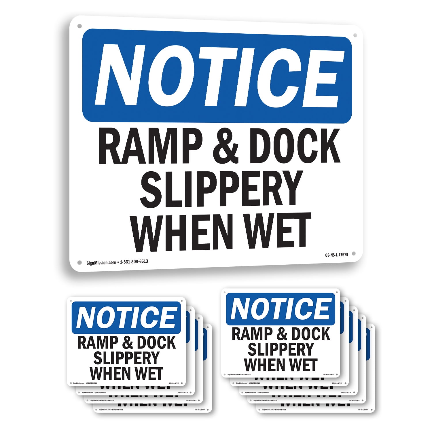 Ramp & Dock Slippery When Wet OSHA Notice Rigid Plastic Sign 18 Inch x ...