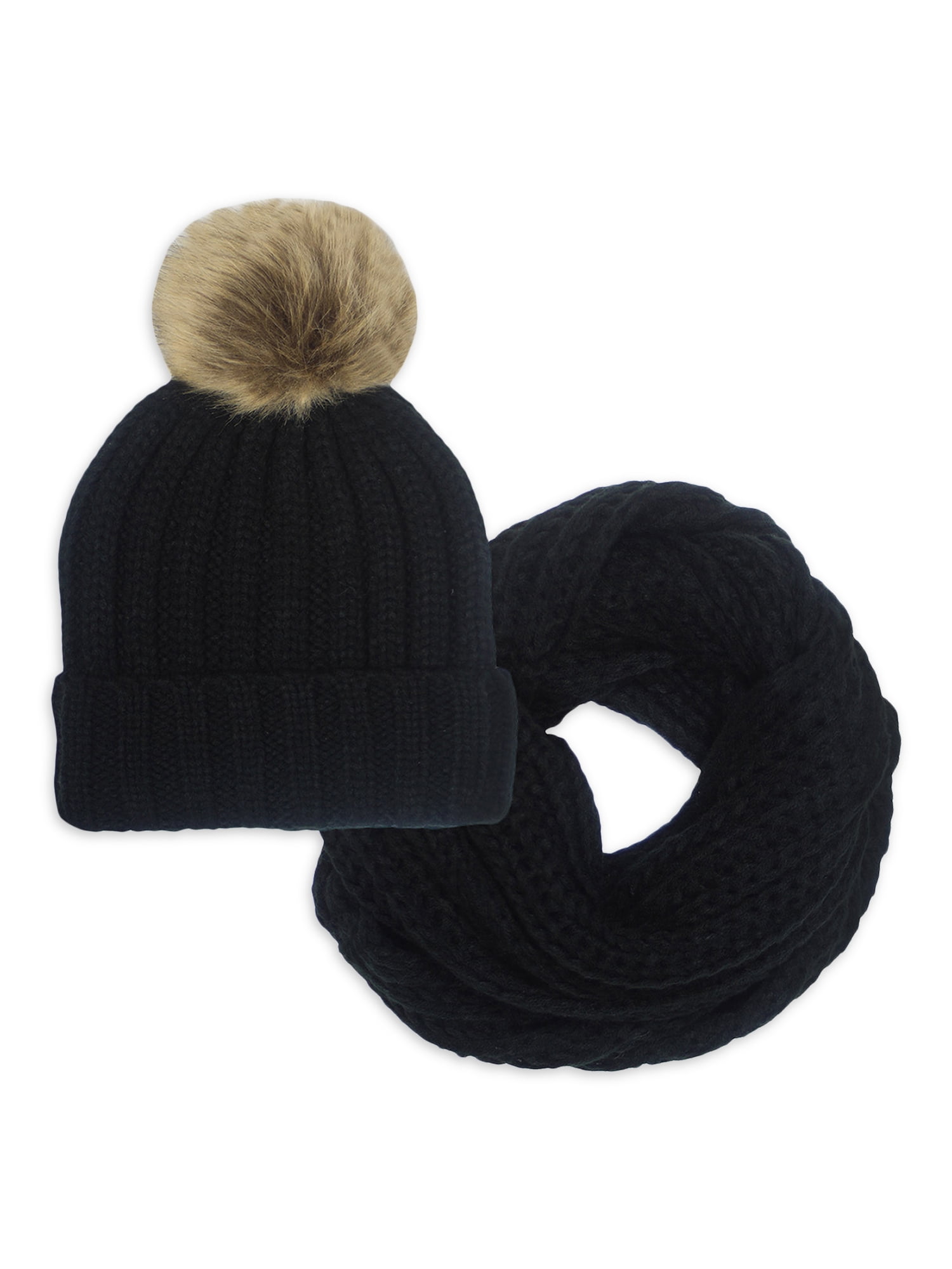 Rampage Women's Chunky Knit Beanie & Infinity Scarf Set, 2-Piece ...