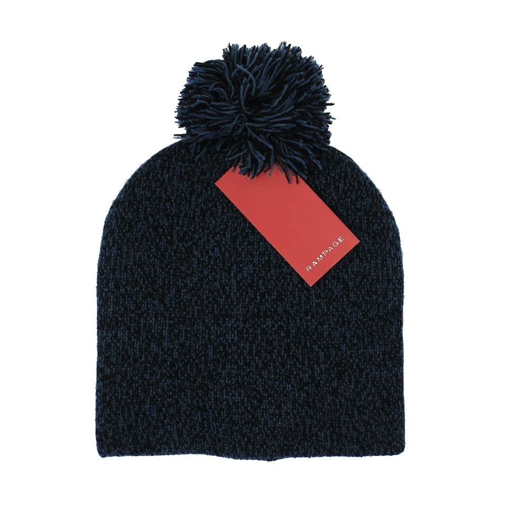 Rampage Slouchy Knit Beanie Cap for Women, Atlantic Deep/Black ...
