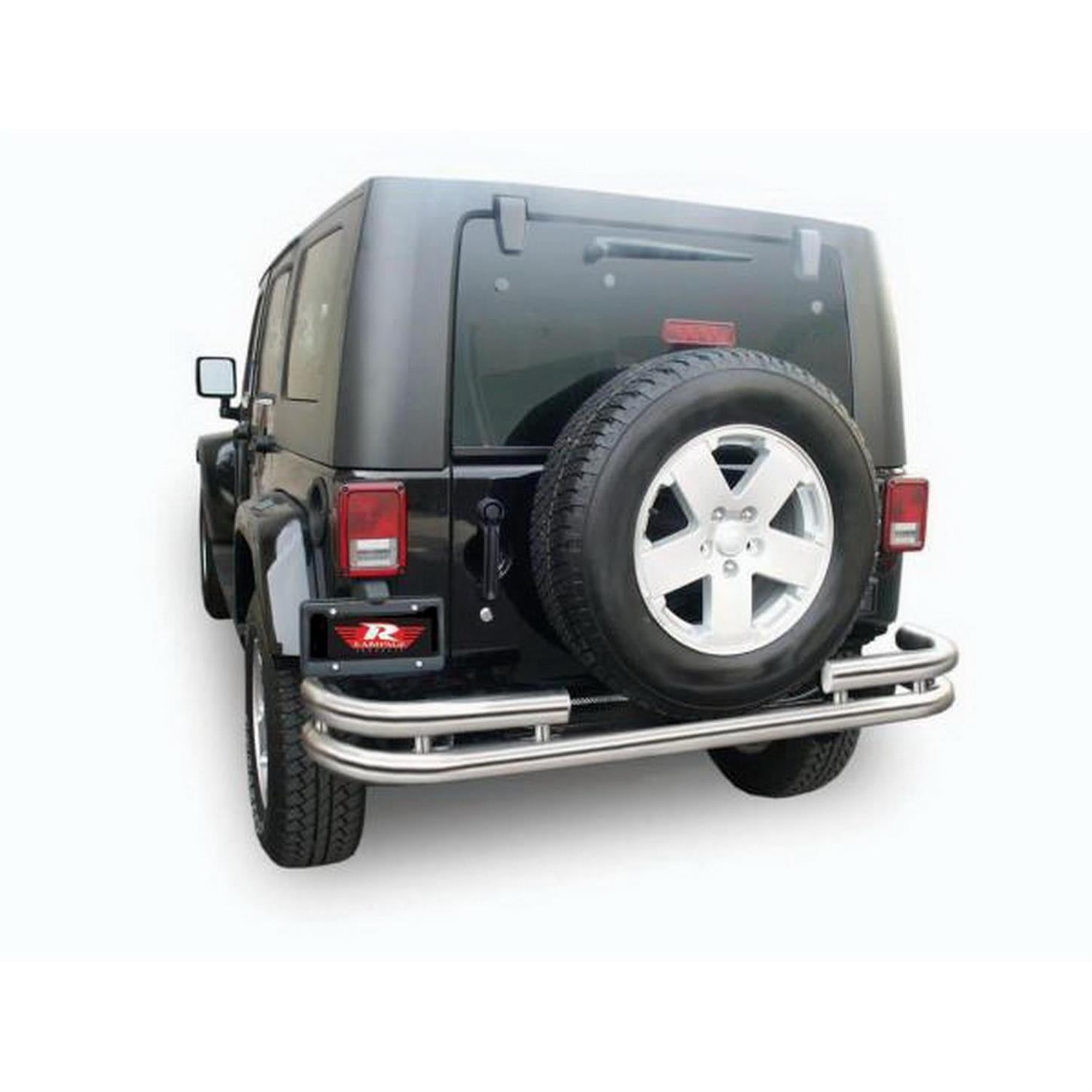 Rampage Stainless Steel Double Tube Rear Bumper (Stainless Steel ...
