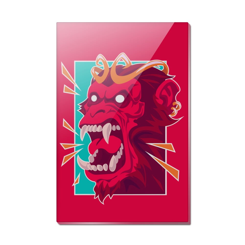 Rampaging Red Chimpanzee Ape Monkey King Rectangle Acrylic Fridge ...