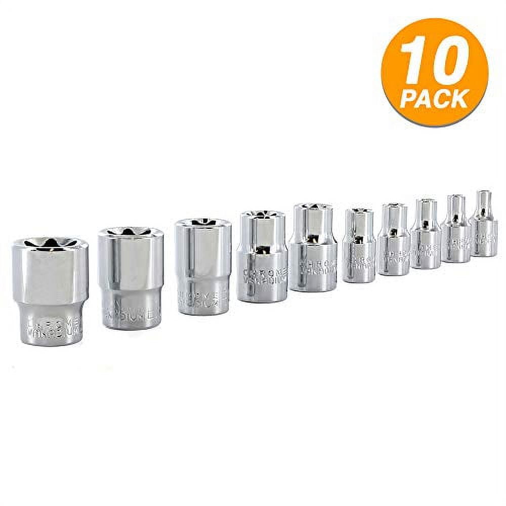 Rampro 1/4" inch E Torx Female Star Bit Socket Set Made of Premium ...