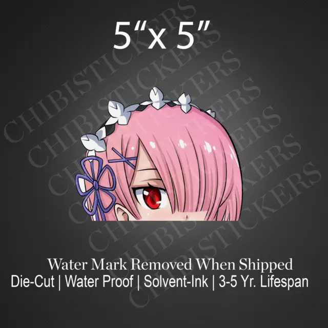 Ramre Zero Pink Hair Sticker - Rem, Anime Jdm Vinyl Sticker Decal Phone ...