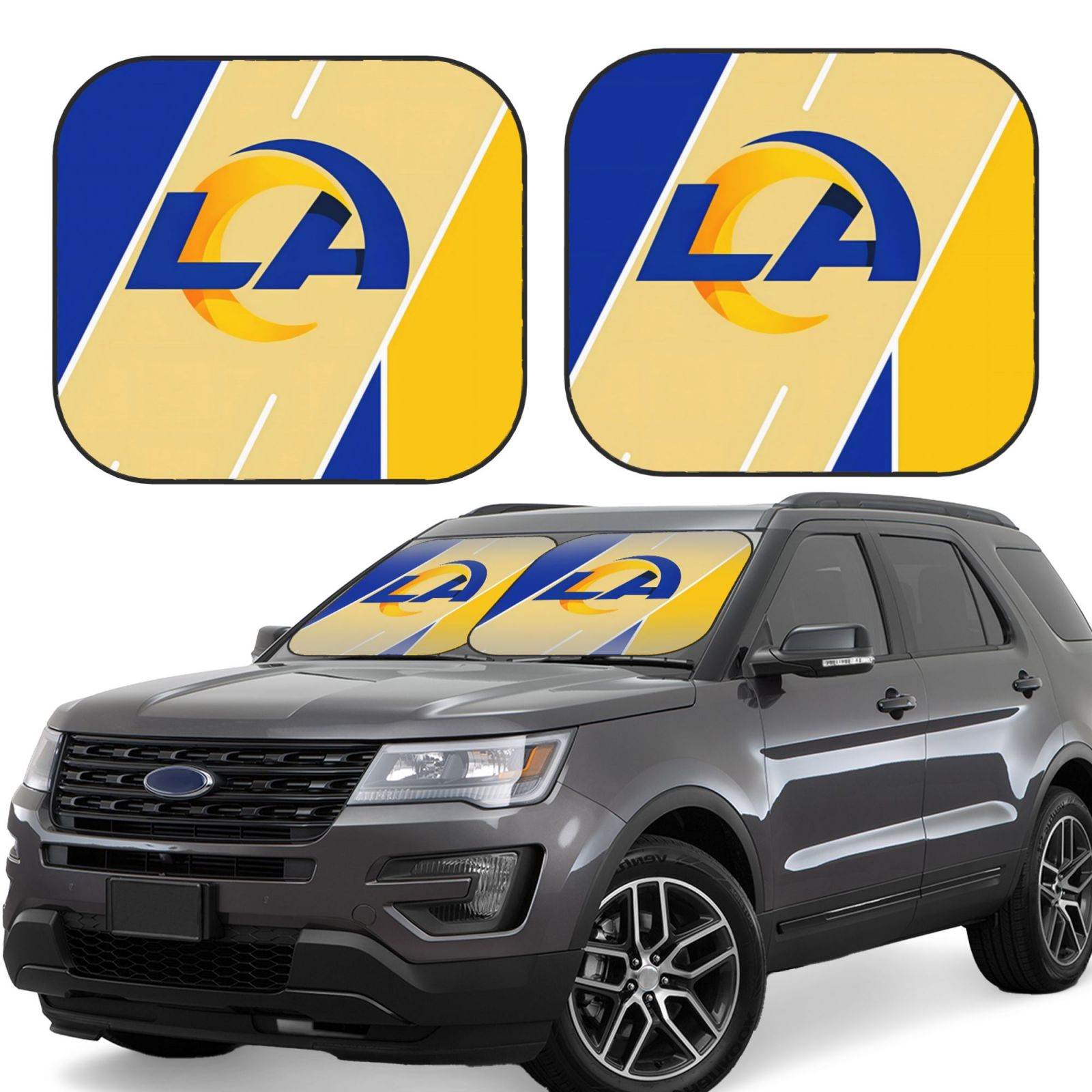 Rams Foldable Car Sun Shade Football Team Car Windshield Sun Shade 2 ...