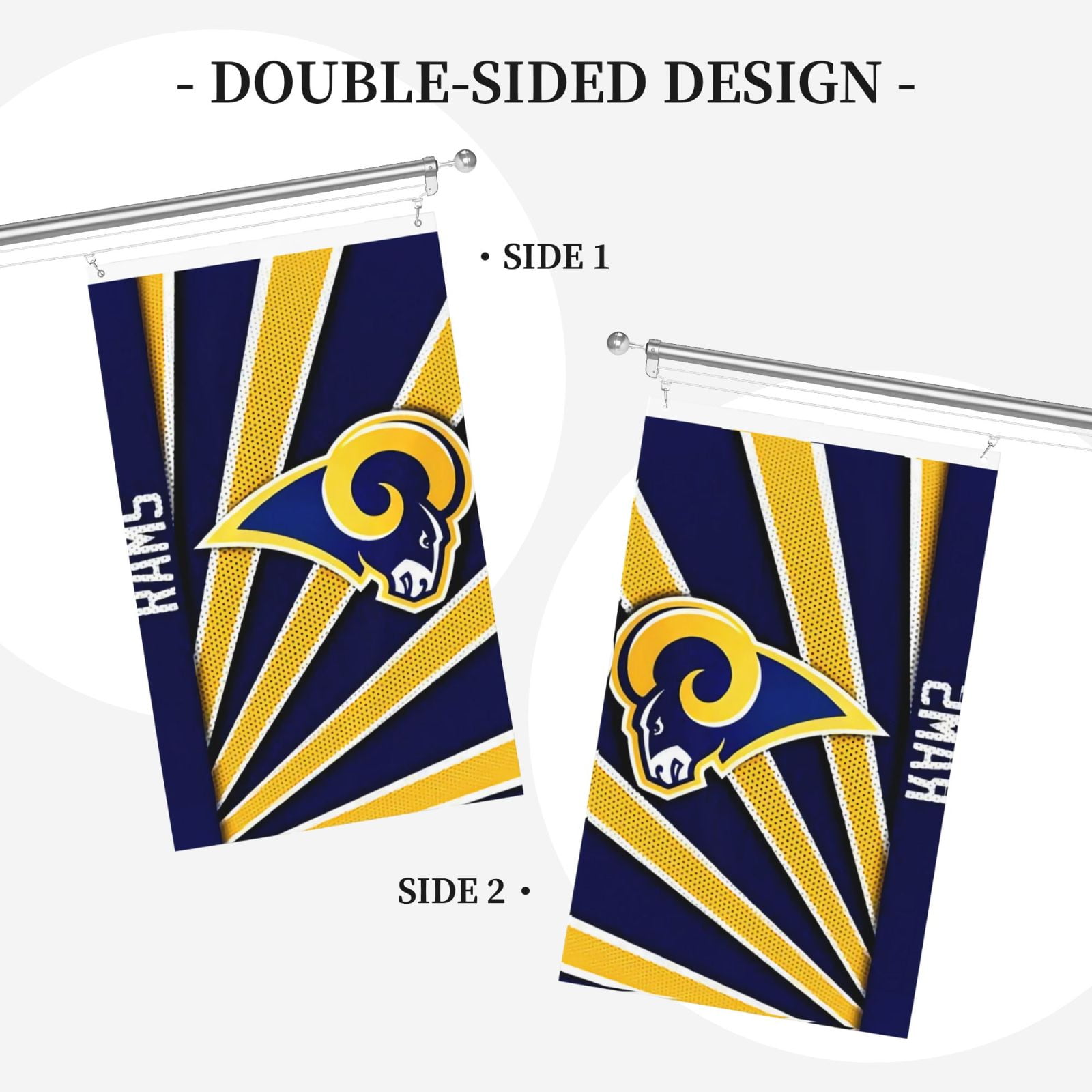 Rams Football Team Double Sided Support Flag Outdoor Decorative Flag ...