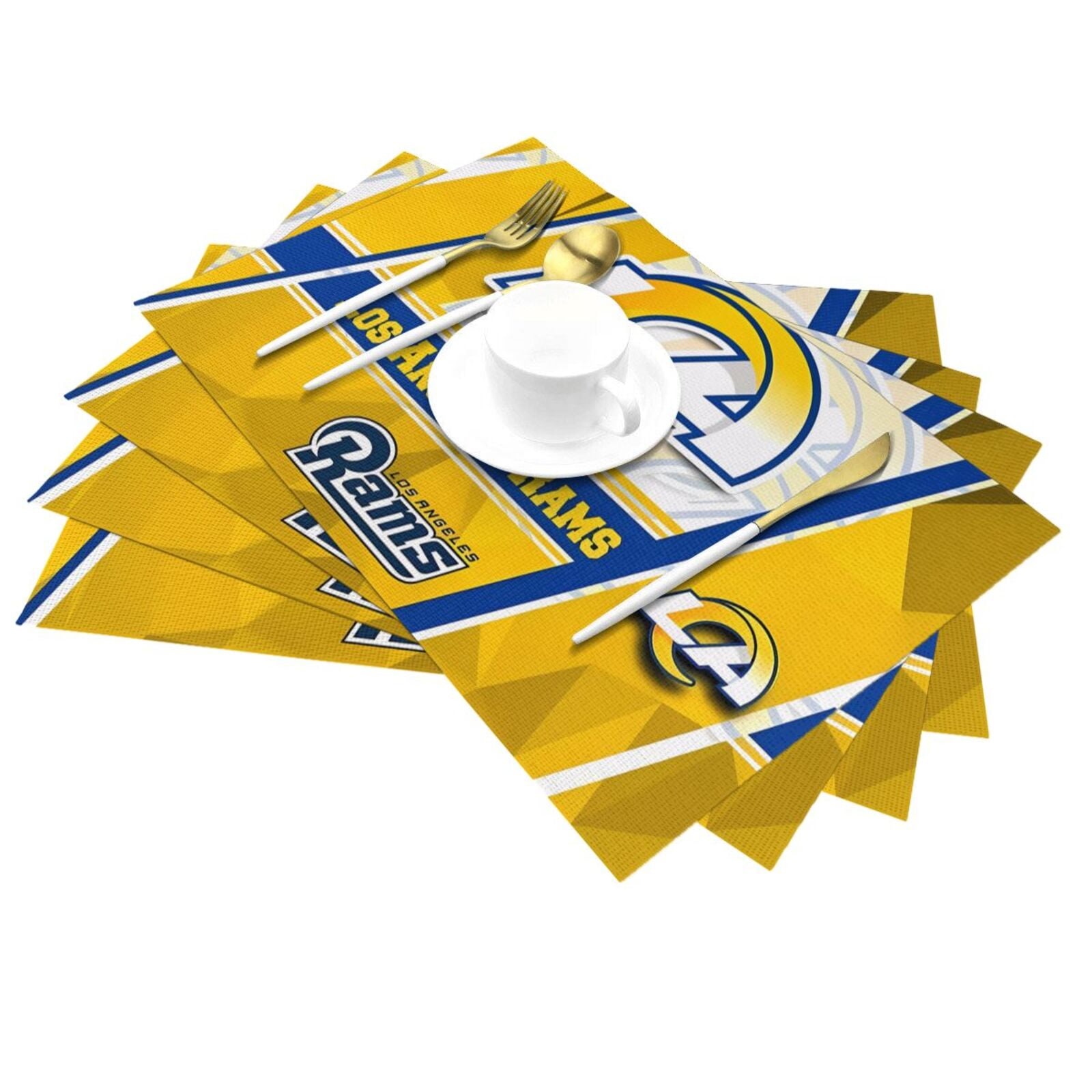 Rams Football Team Non-Slip Woven PVC Placemats, Durable and Easy to ...
