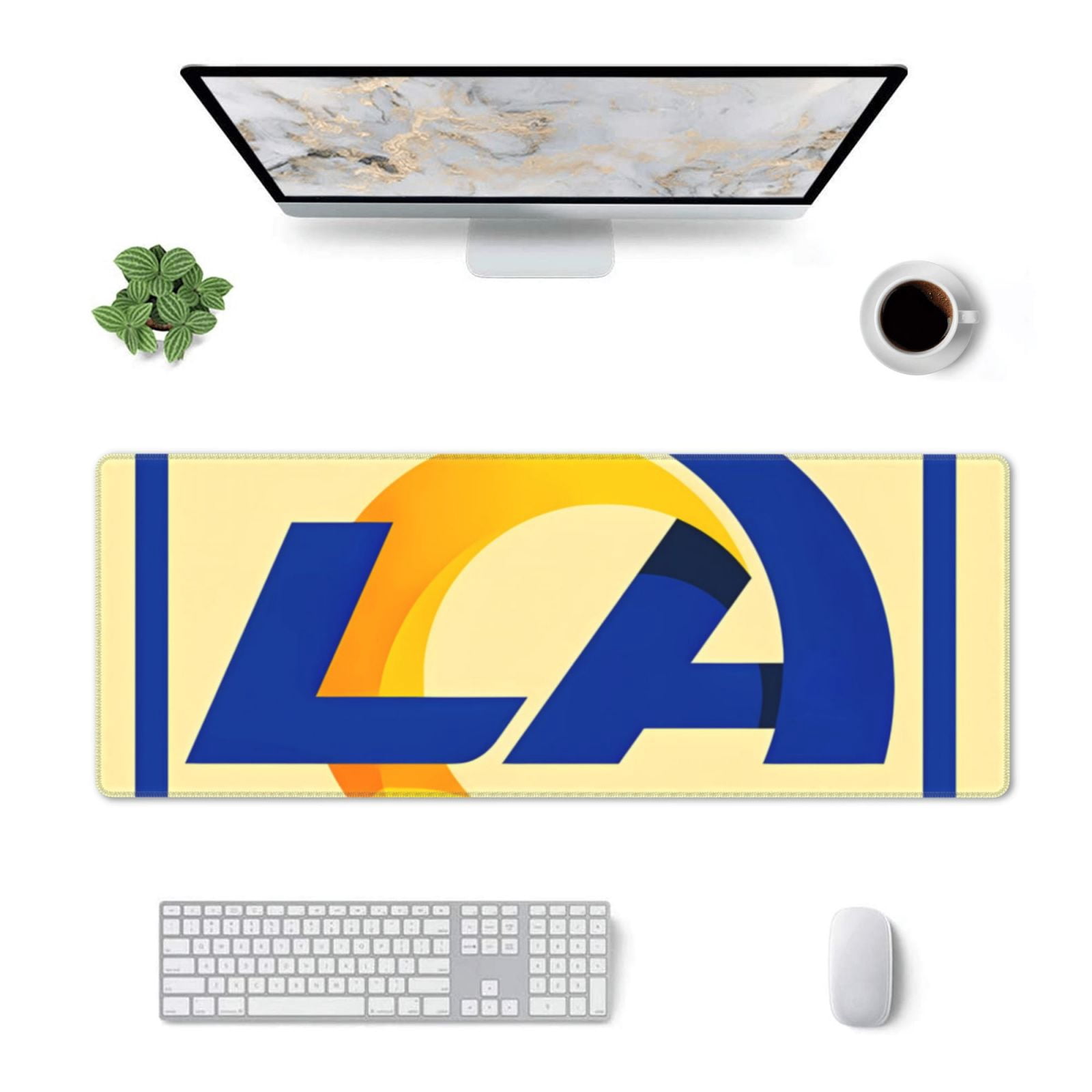 Rams Football Team Oversized Rubber Keyboard Mat 12x31.5in - Non-slip ...