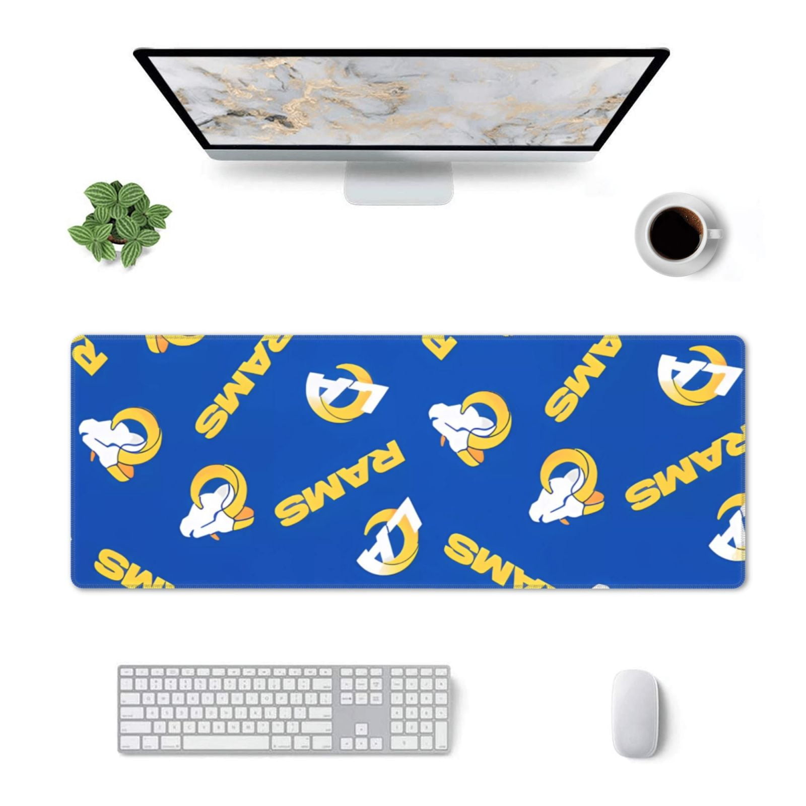 Rams Football Team Theme Logo Mouse Pad, Extra Large Rubber Keyboard ...