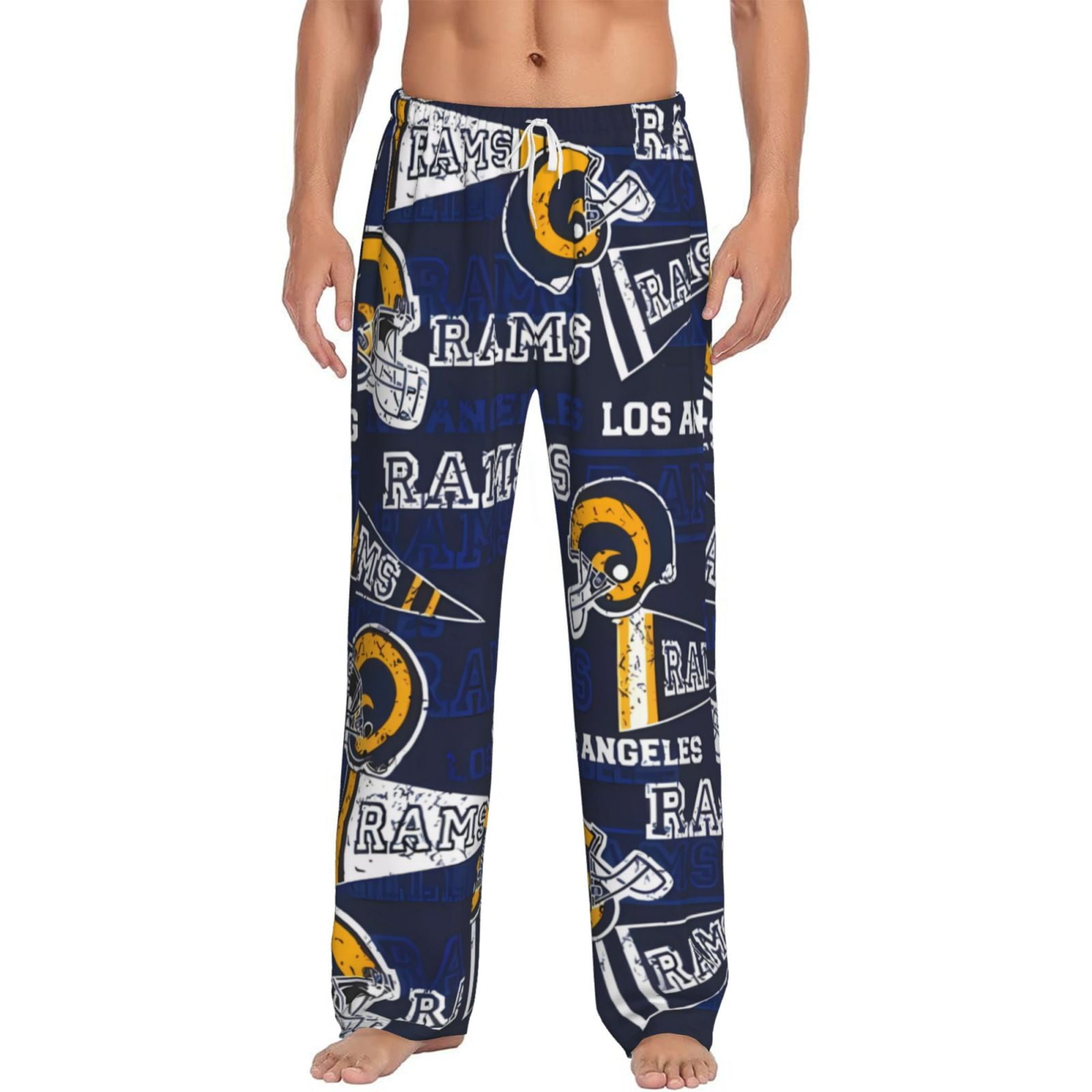 Rams Football Team Themed Men's Long Pajama Pants with Side Pockets ...