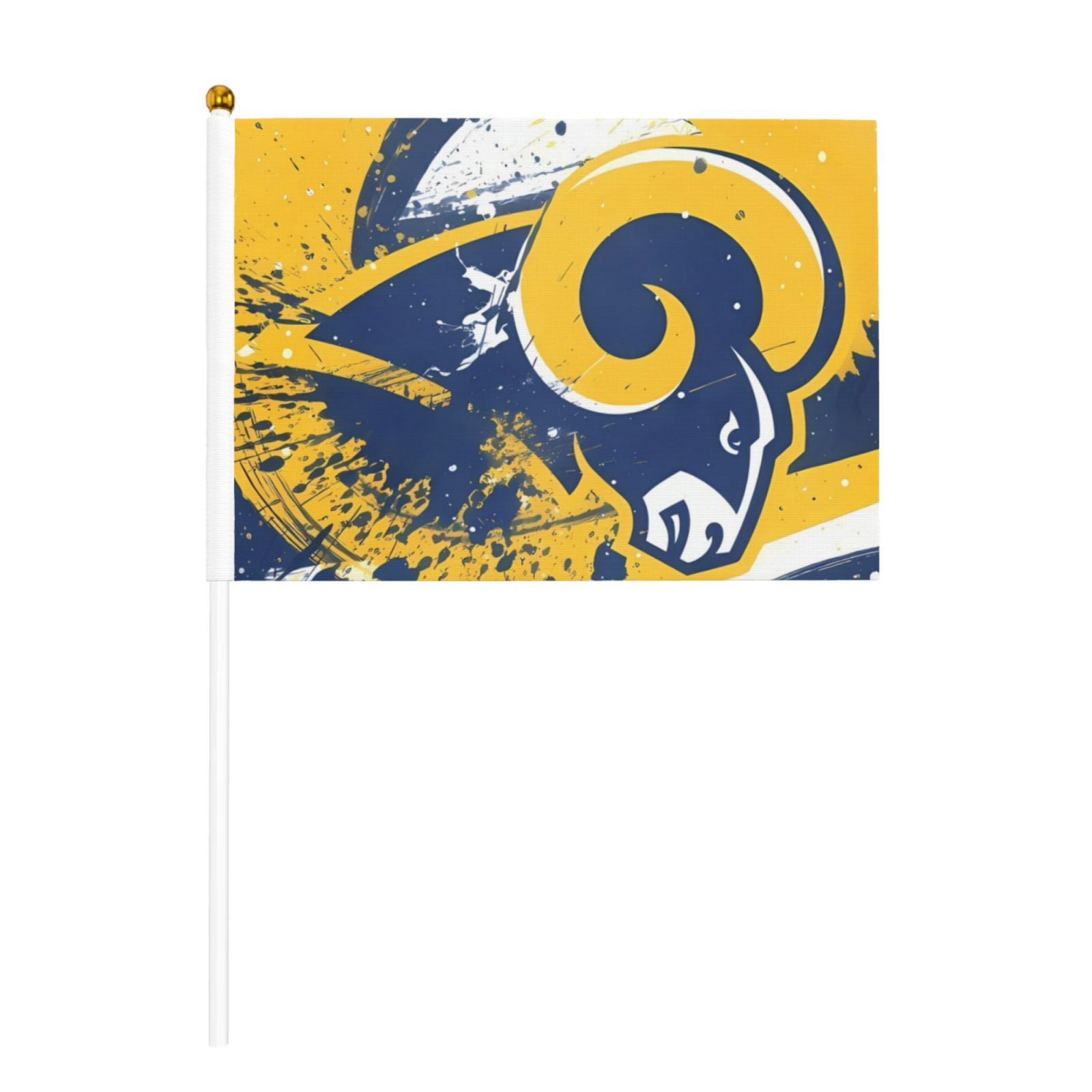 Rams Logo Printing Handheld Flag 10 Piece 5.5x8.2in Double Sided Match Day Support Mini Bar ...