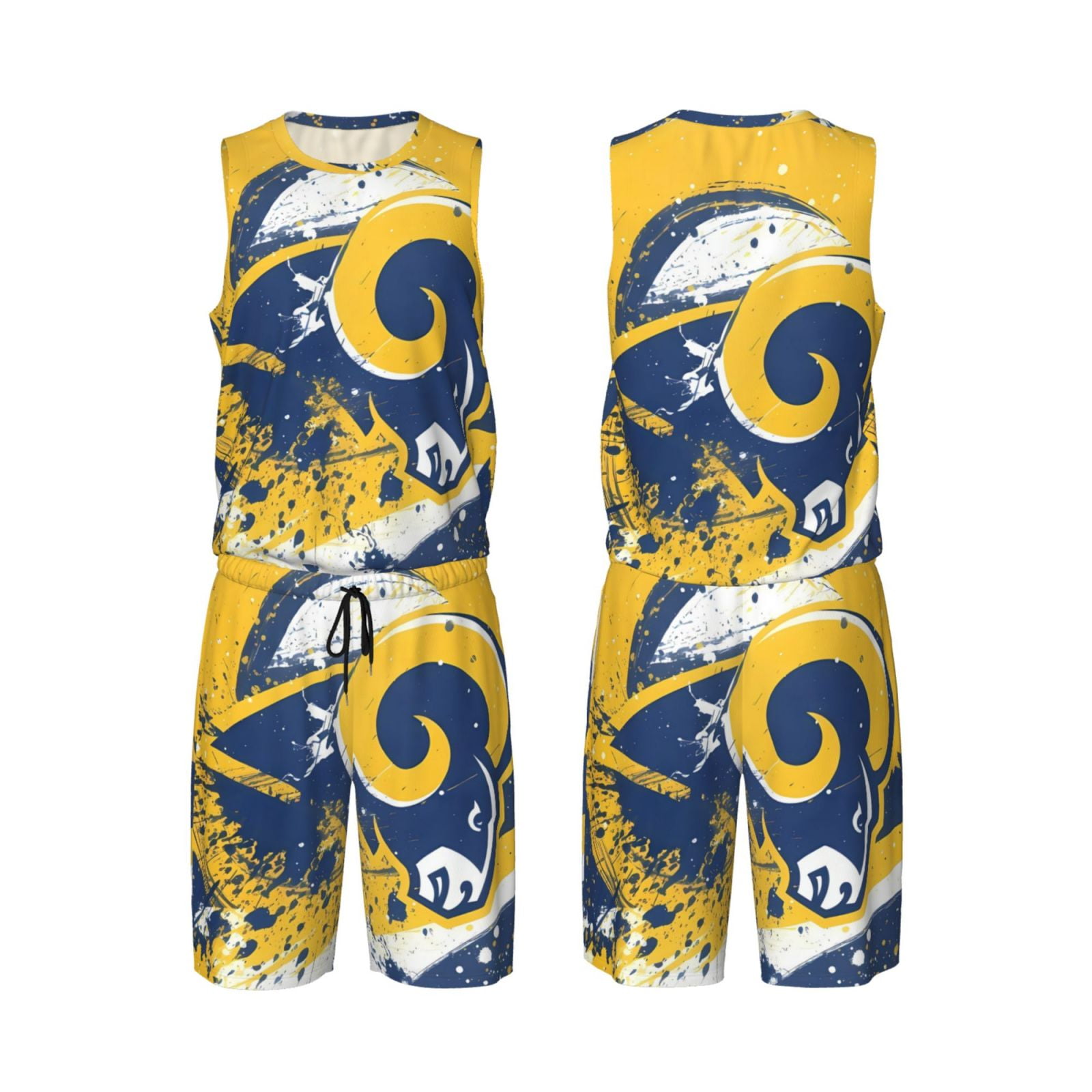 Rams Men’s Basketball Uniform Set Men Basketball Jersey and Shorts ...