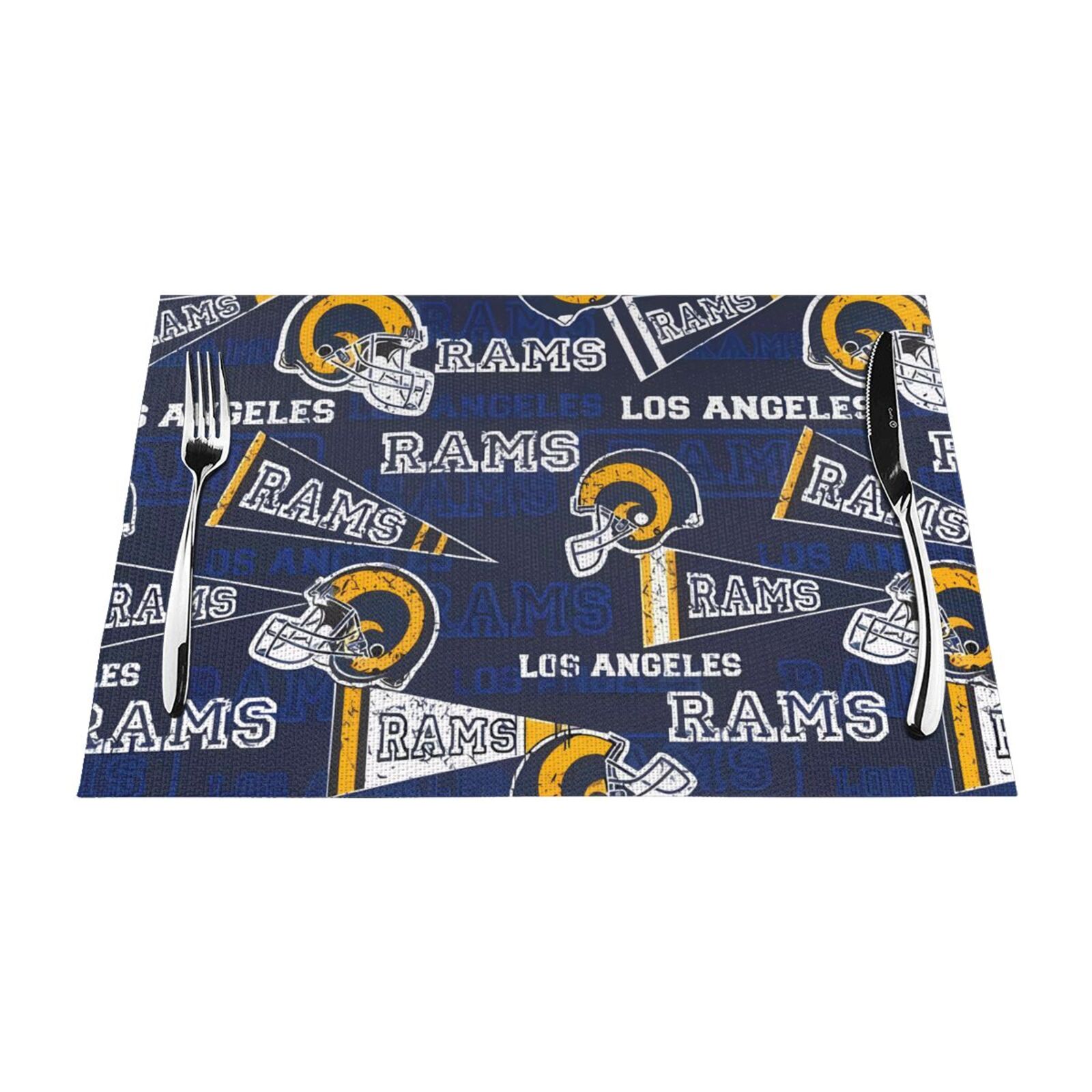 Rams Team Pvc Woven Placemat 12x18in (1 Piece Pack, 4 Piece Pack, 6 ...