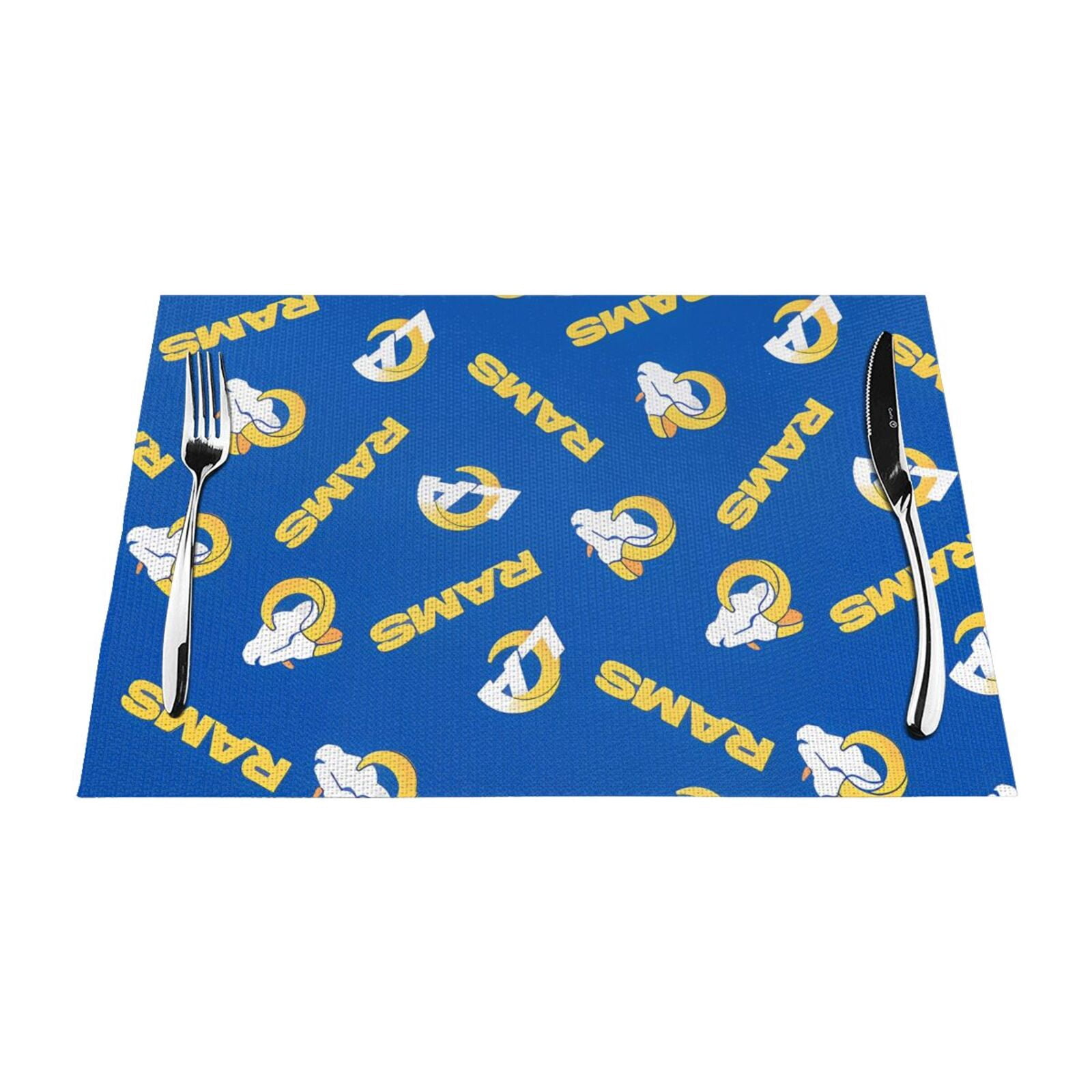 Rams Team Pvc Woven Placemat 12x18in (1 Piece Pack, 4 Piece Pack, 6 ...