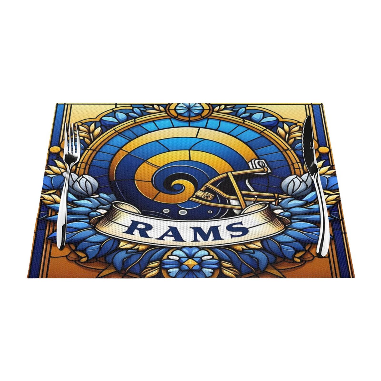 Rams Team Pvc Woven Placemat 12x18in (1 Piece Pack, 4 Piece Pack, 6 ...