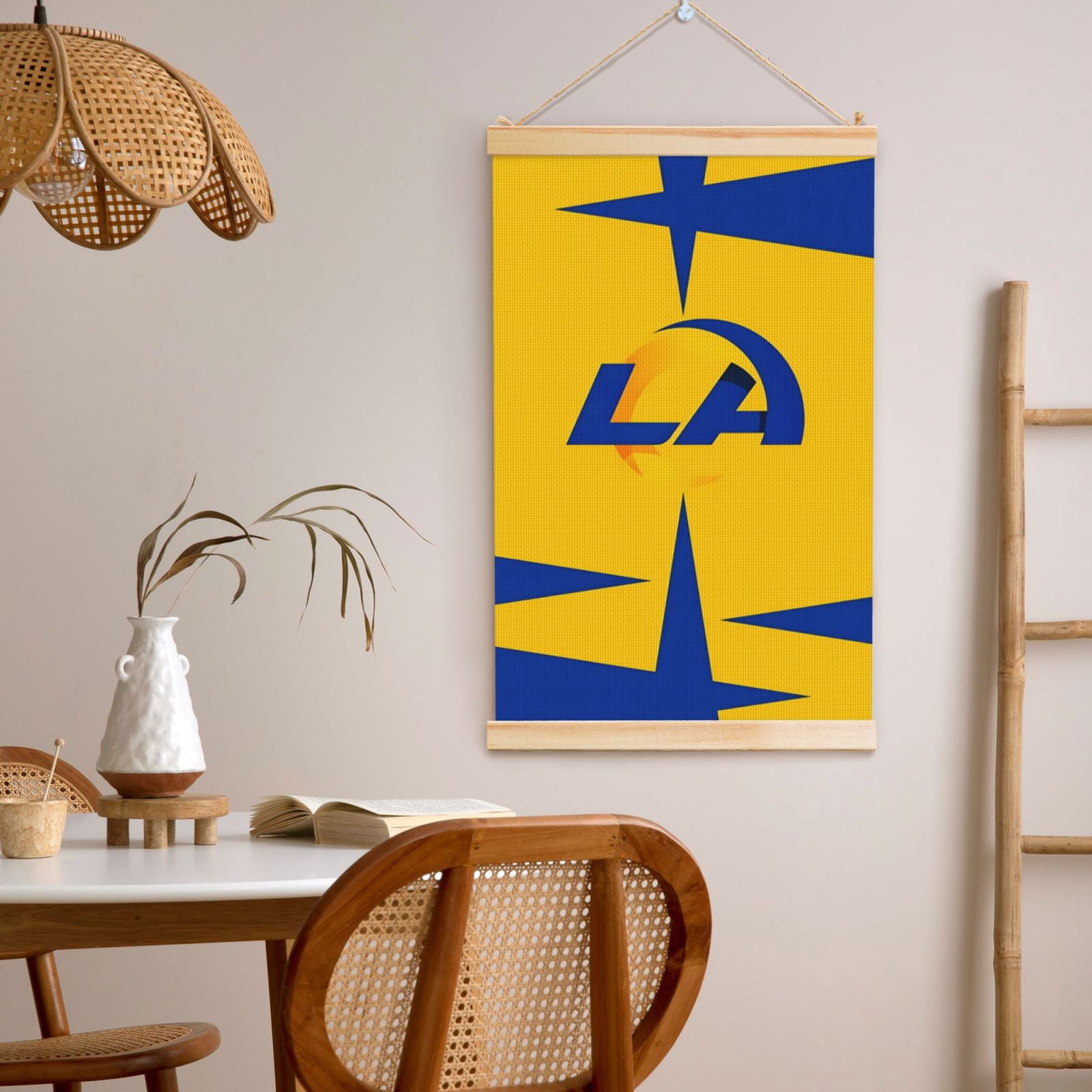 Rams Wooden Shaft Hanging Poster Wooden scroll hanging painting ...