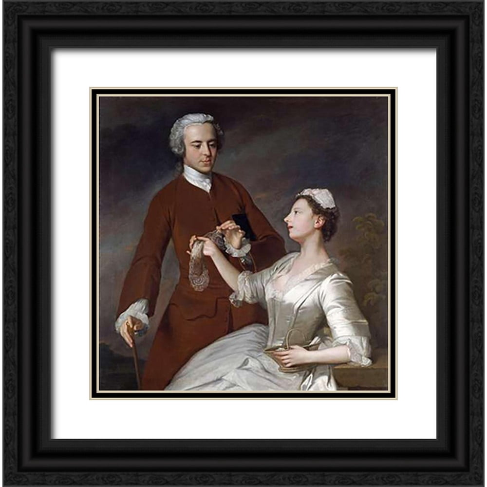 Ramsay, Allan 20x20 Black Ornate Wood Framed with Double Matting Museum ...
