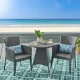Ramsey Outdoor 3 Piece Wicker Bistro Set, Grey - Walmart.com