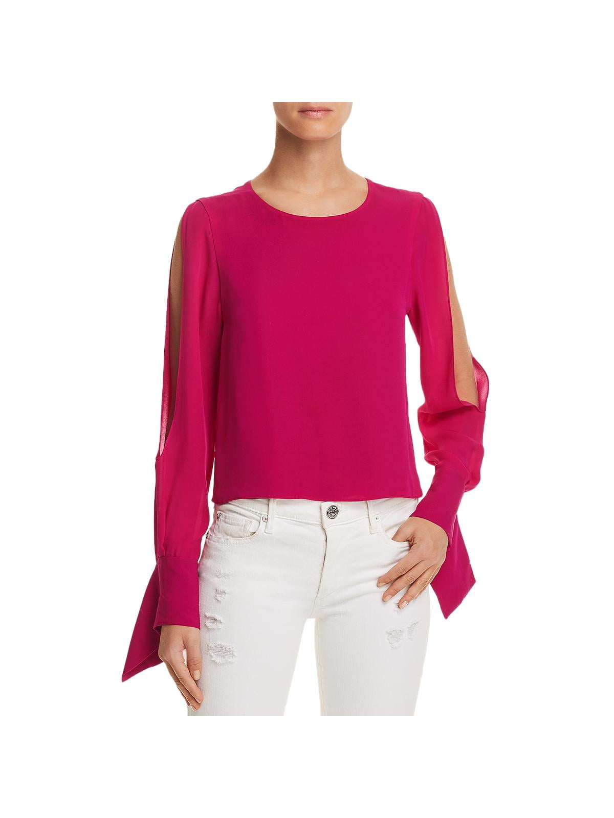 Ramy Brook Womens Addy Silk Split Sleeves Blouse - Walmart.com