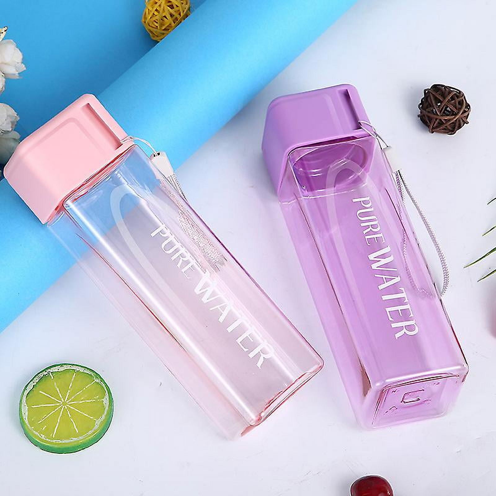 RanSeTi 500ml Square Plastic Water Cup Simple Transparent Water Cup ...
