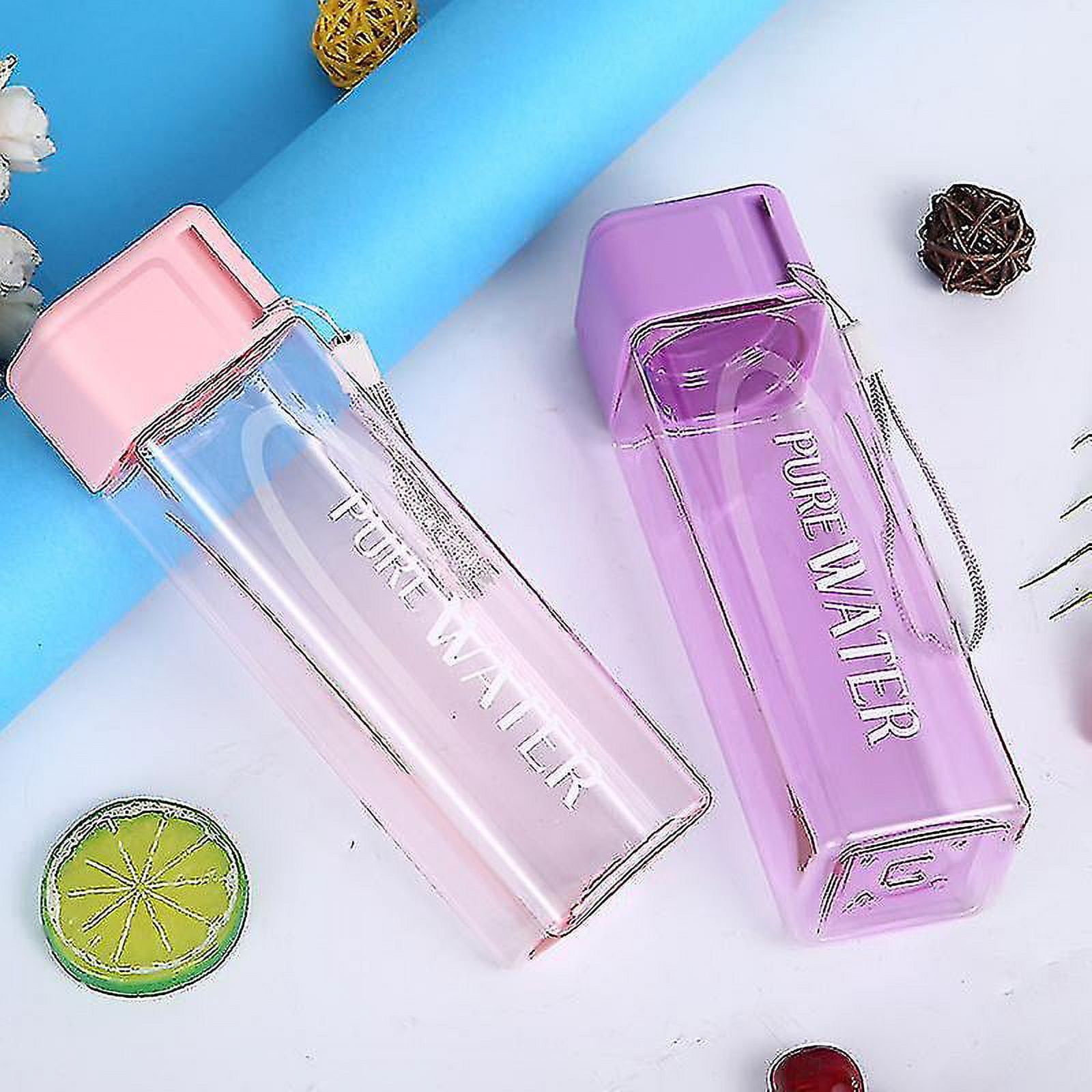 RanSeTi 500ml Square Plastic Water Cup Simple Transparent Water Cup ...