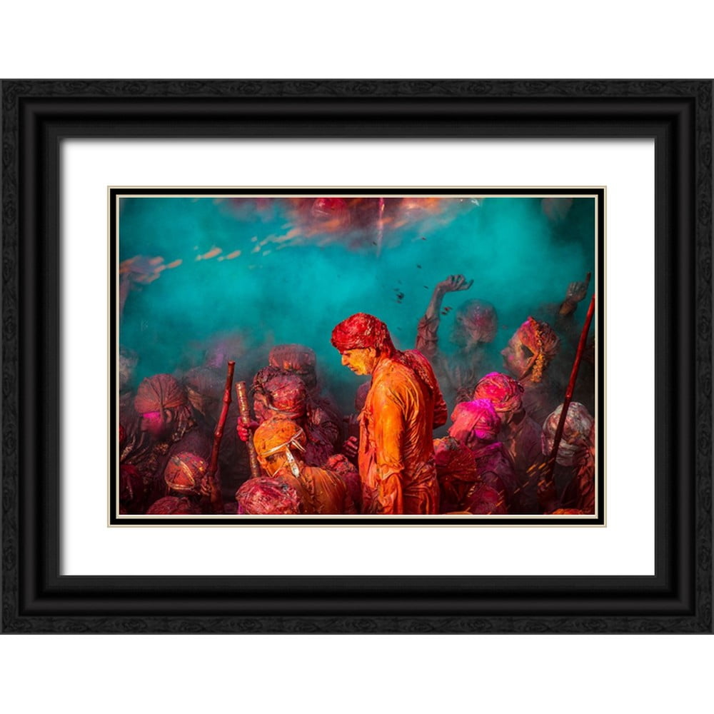 Rana, Ajit 14x11 Black Ornate Wood Framed with Double Matting Museum ...