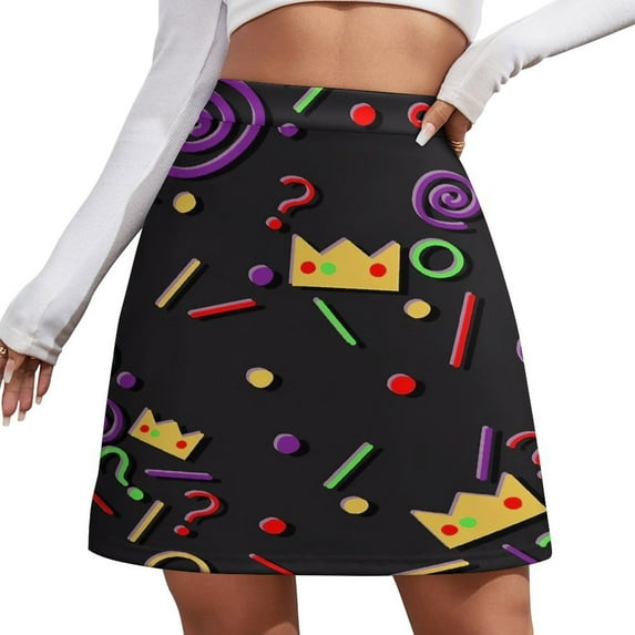 Ranboo Pattern Women's High Waist Skirt Stretchy Casual Mini Skirt - Walmart.com