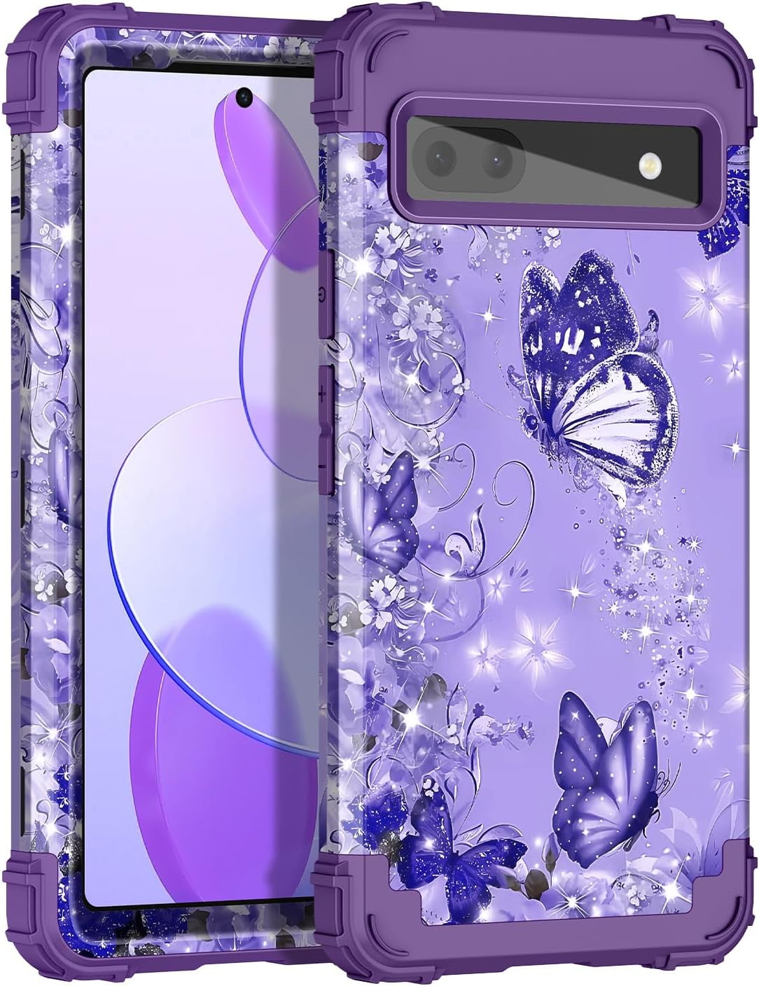 Rancase for Google Pixel 6A Case (2022),Heavy Duty Full Body Shockproof Protection Hard Plastic ...