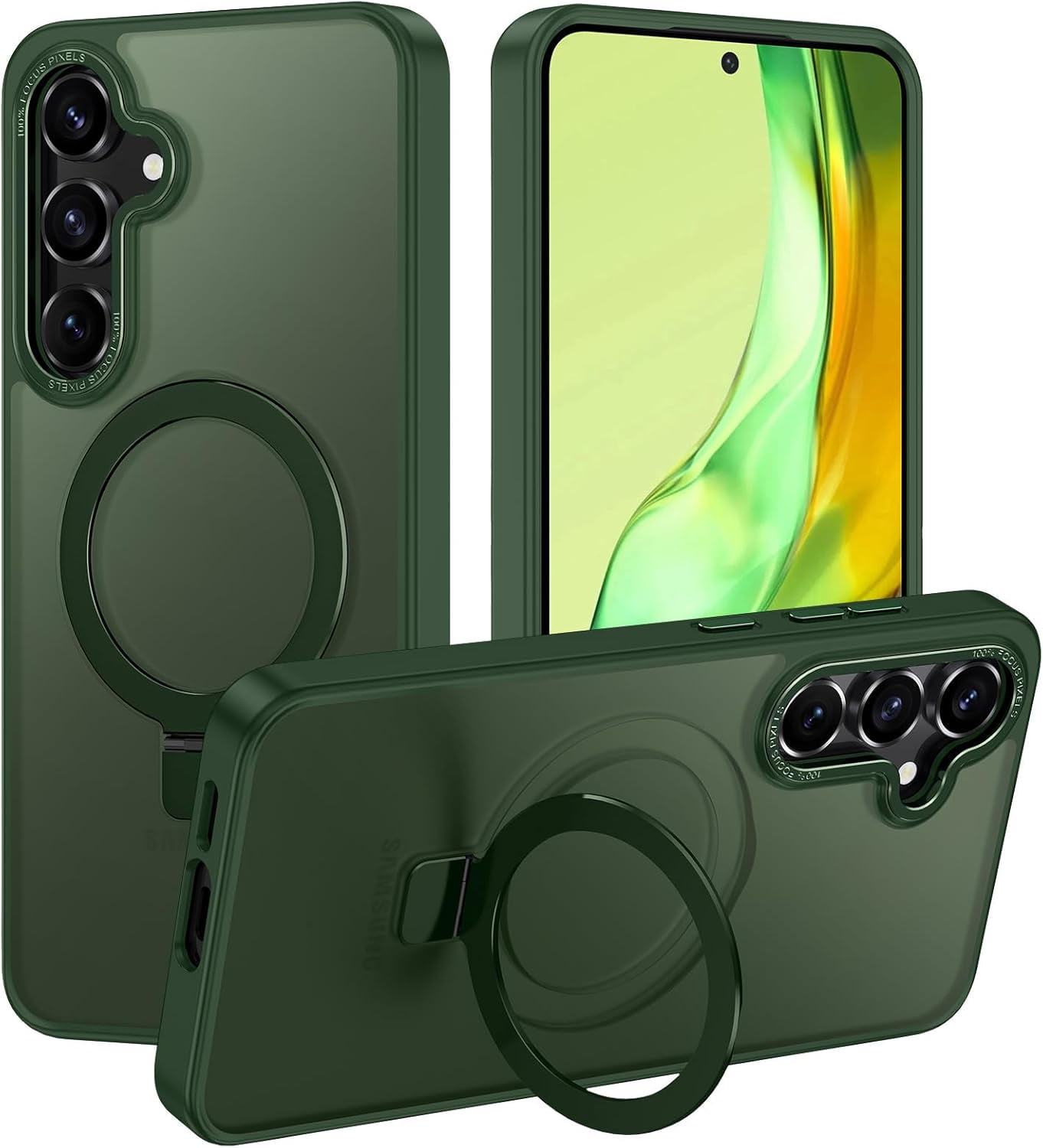 Rancase for Samsung Galaxy S24 FE Case,with Magnetic Invisible Stand [Military Drop Protection ...