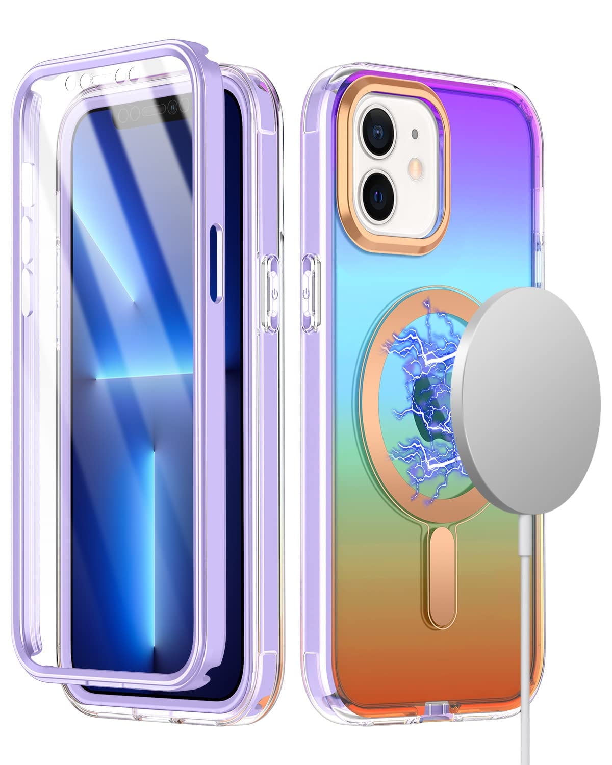 Rancase for iPhone 12 Case/iPhone 12 Pro Case Compatible with MagSafe,Built with Screen ...