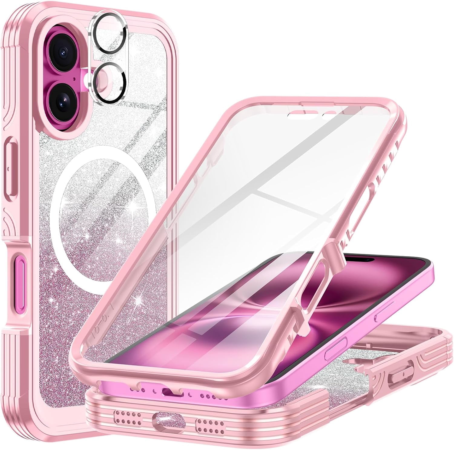 Rancase for iPhone 16 Plus Case,Compatible with Magsafe[Built-in 9H ...