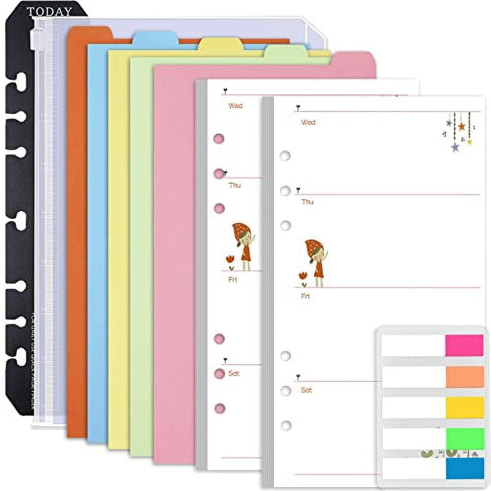 Rancco A6 Planner Inserts Weekly Planner Refills, 90 Pages Colorful 6 ...