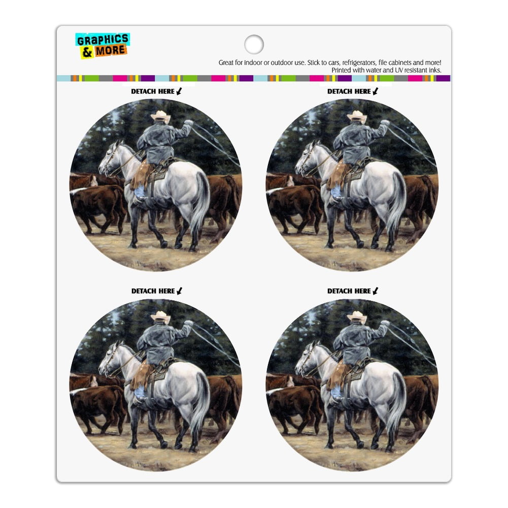 Ranch Cowboy Cattle Drive Roundup Refrigerator Fridge Locker Vinyl ...