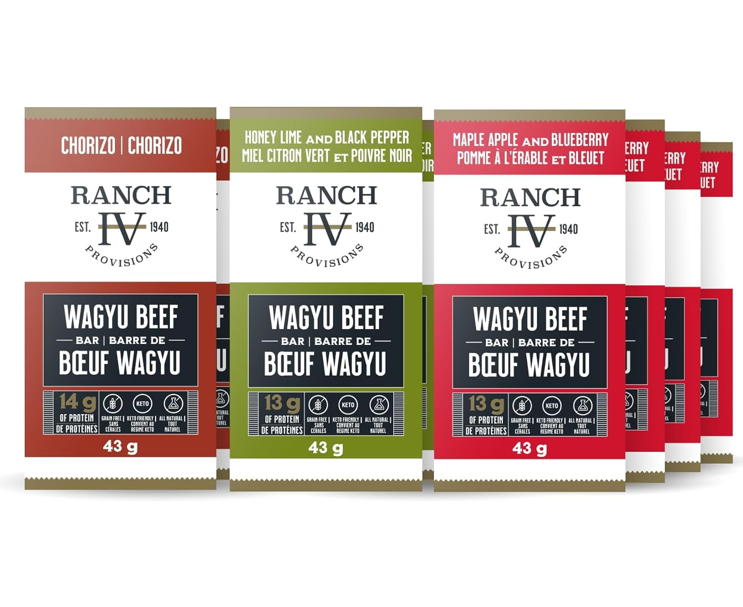 Ranch IV Provisions Wagyu Beef Bar - Variety Pack - 1.5 oz (Pack of 12 ...