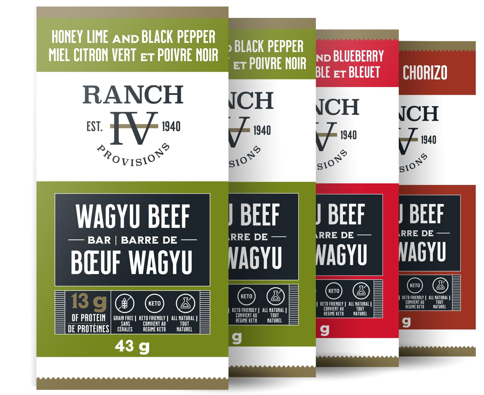 Ranch IV Provisions Wagyu Beef HYZ01 Bar - Sampler Pack - 1.5 oz (Pack ...