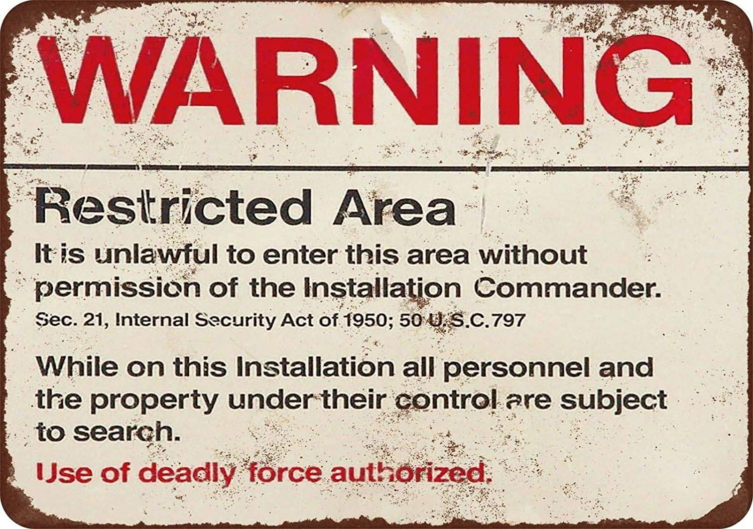 Ranch Metal Signs Vintage Yard Decor Art Tin Sign 8 x 12 Retro Warning ...