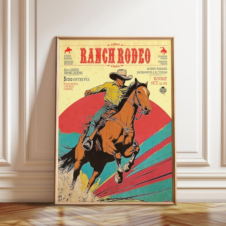 Ranch Rodeo Event Poster - Jacksonville Texas Cowboy Competition Print ...