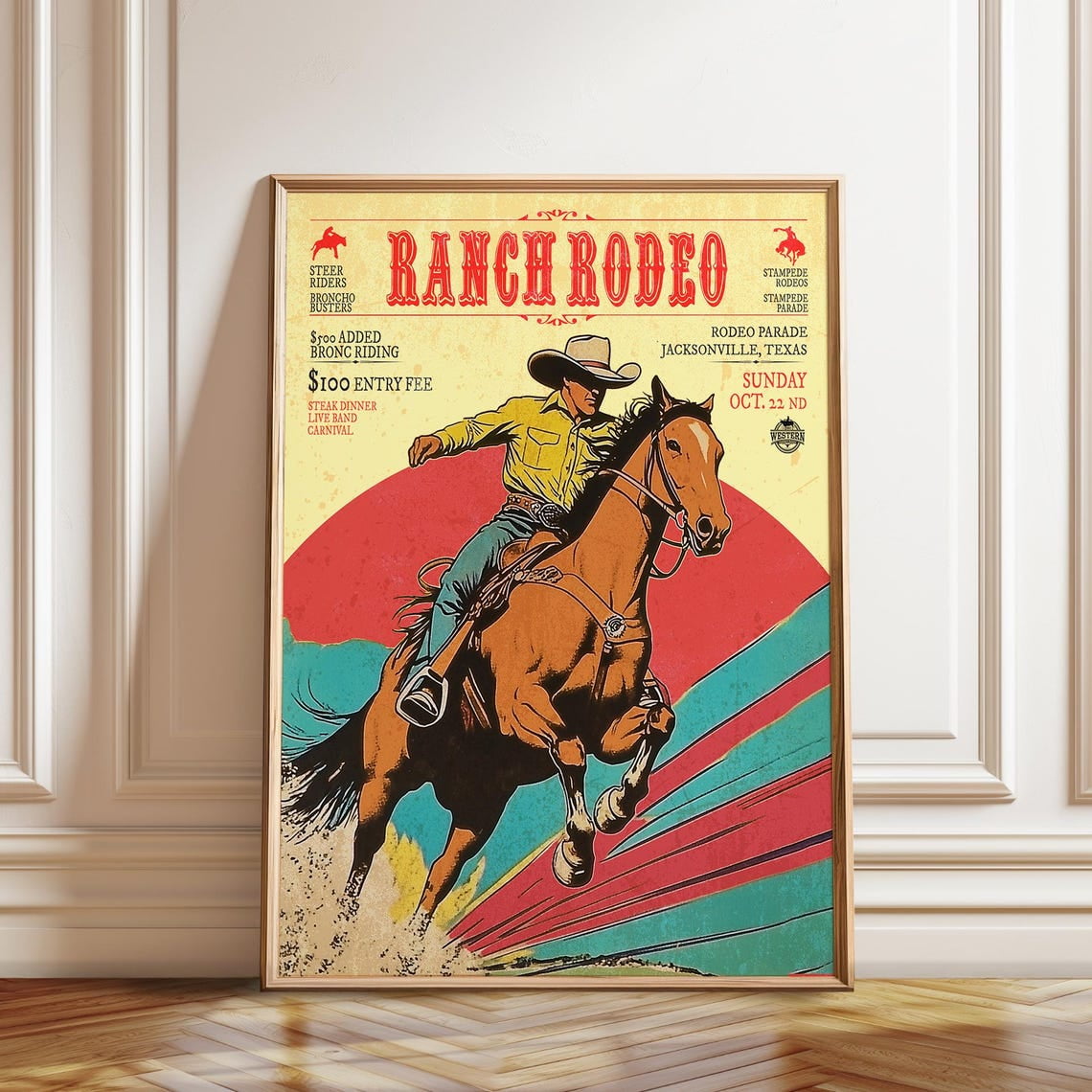 Ranch Rodeo Event Poster - Jacksonville Texas Cowboy Competition Print ...