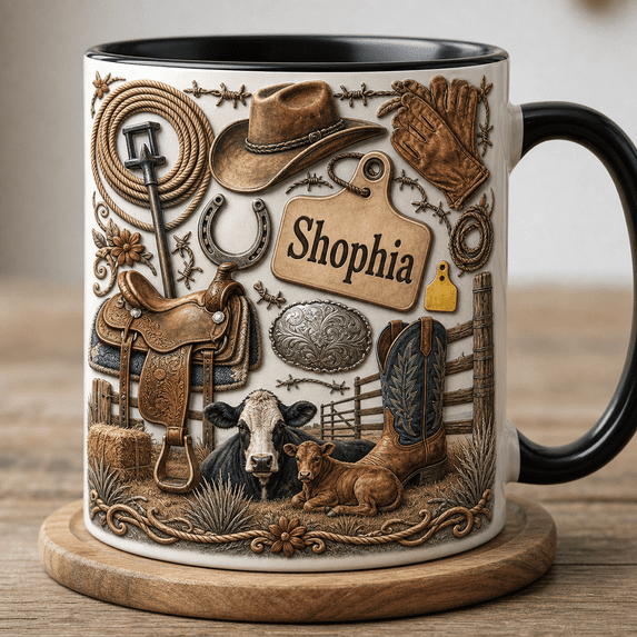 Rancher Mug 2D Printed 3D Effect Personalized Ranch Life Gift for ...