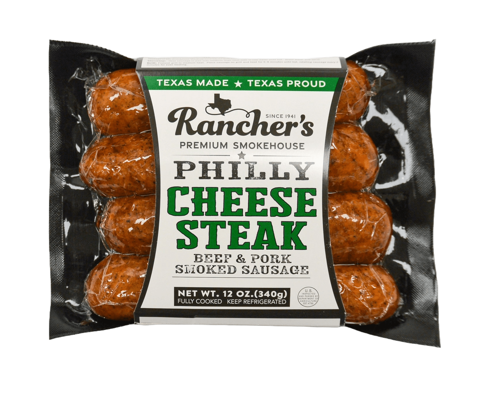 Rancher's Premium Smokehouse Philly Cheesesteak Pork and Beef Sausage ...
