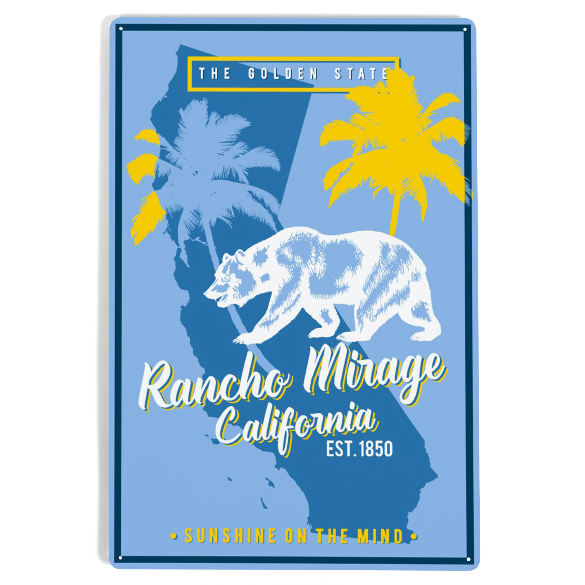 Rancho Mirage, California, State Outline, Urban Traveler, Blue and ...