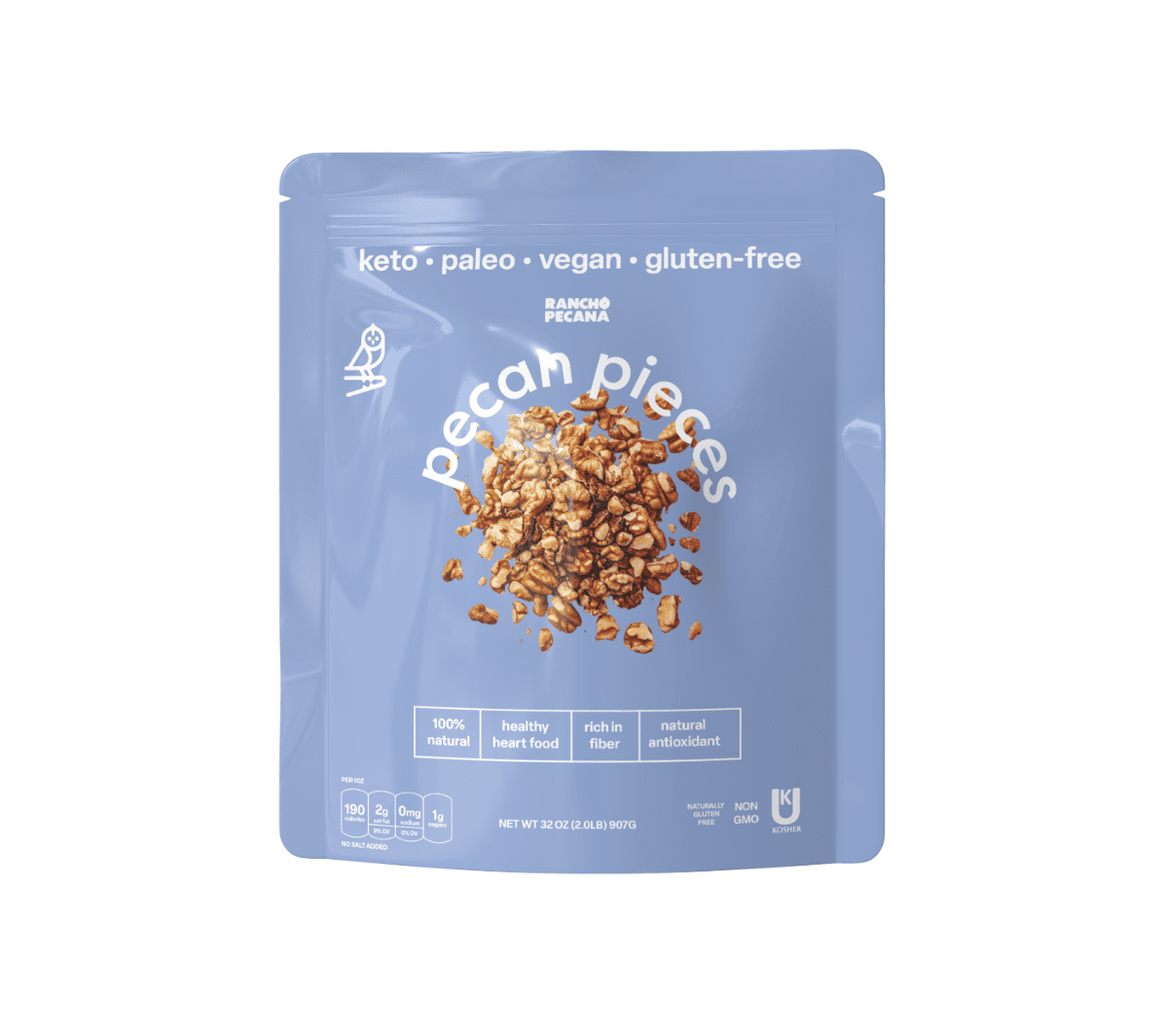 Rancho Pecana 2 LB Chopped Pecan Pieces - Versatile, Nutritious Snack ...