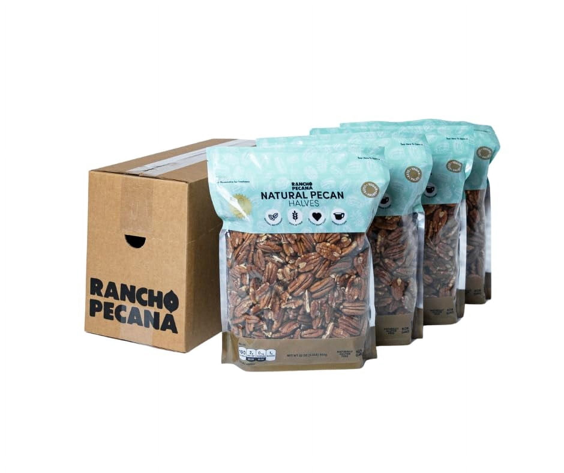 Rancho Pecana Premium Natural Pecan Halves, 4 Pack 8 LB (128 Oz), Non ...
