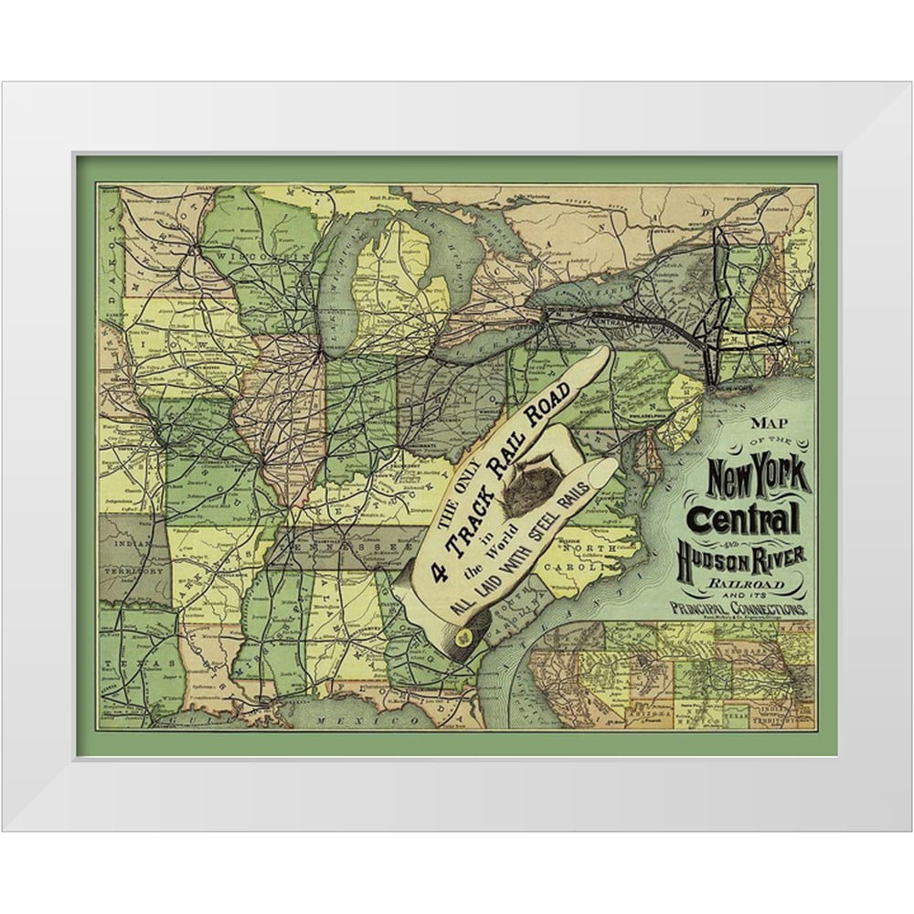 Rand McNally 14x12 White Modern Wood Framed Museum Art Print Titled ...