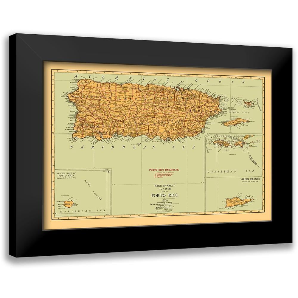 Rand McNally 18x13 Black Modern Framed Museum Art Print Titled ...