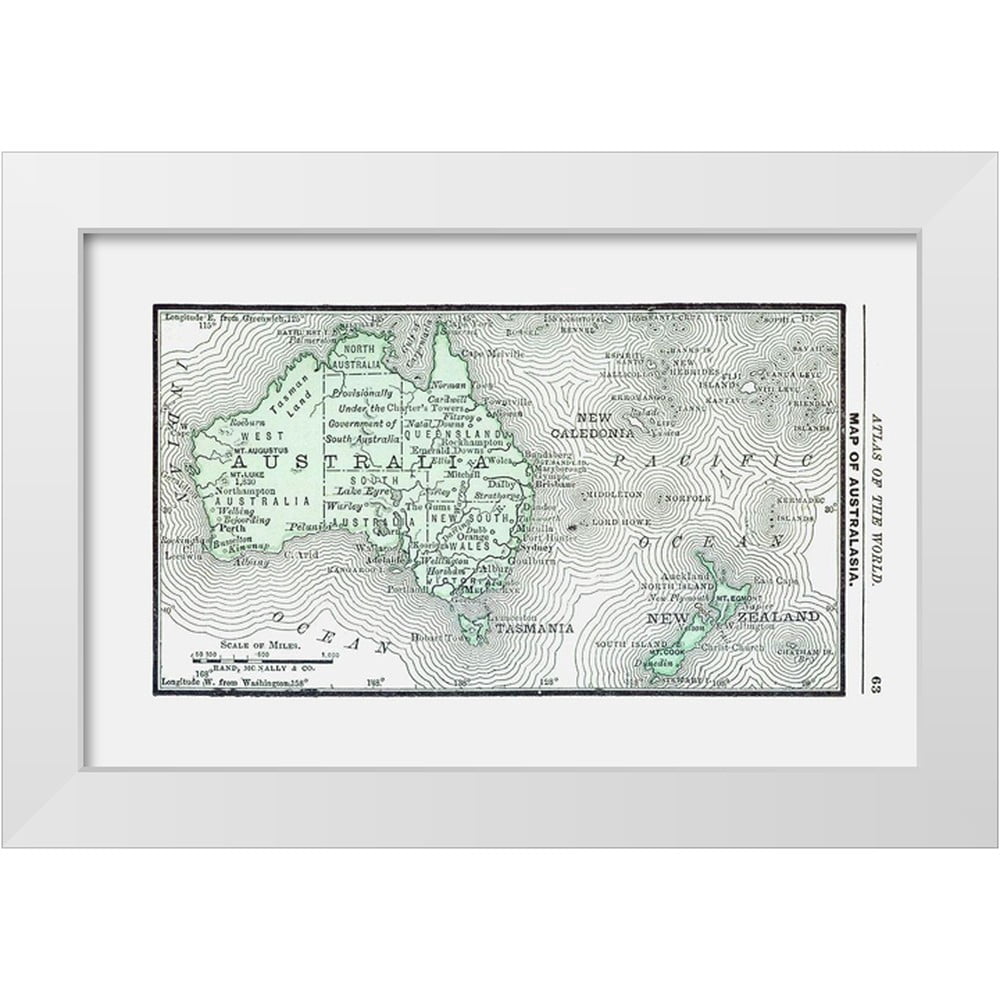 Rand McNally 18x13 White Modern Wood Framed Museum Art Print Titled ...